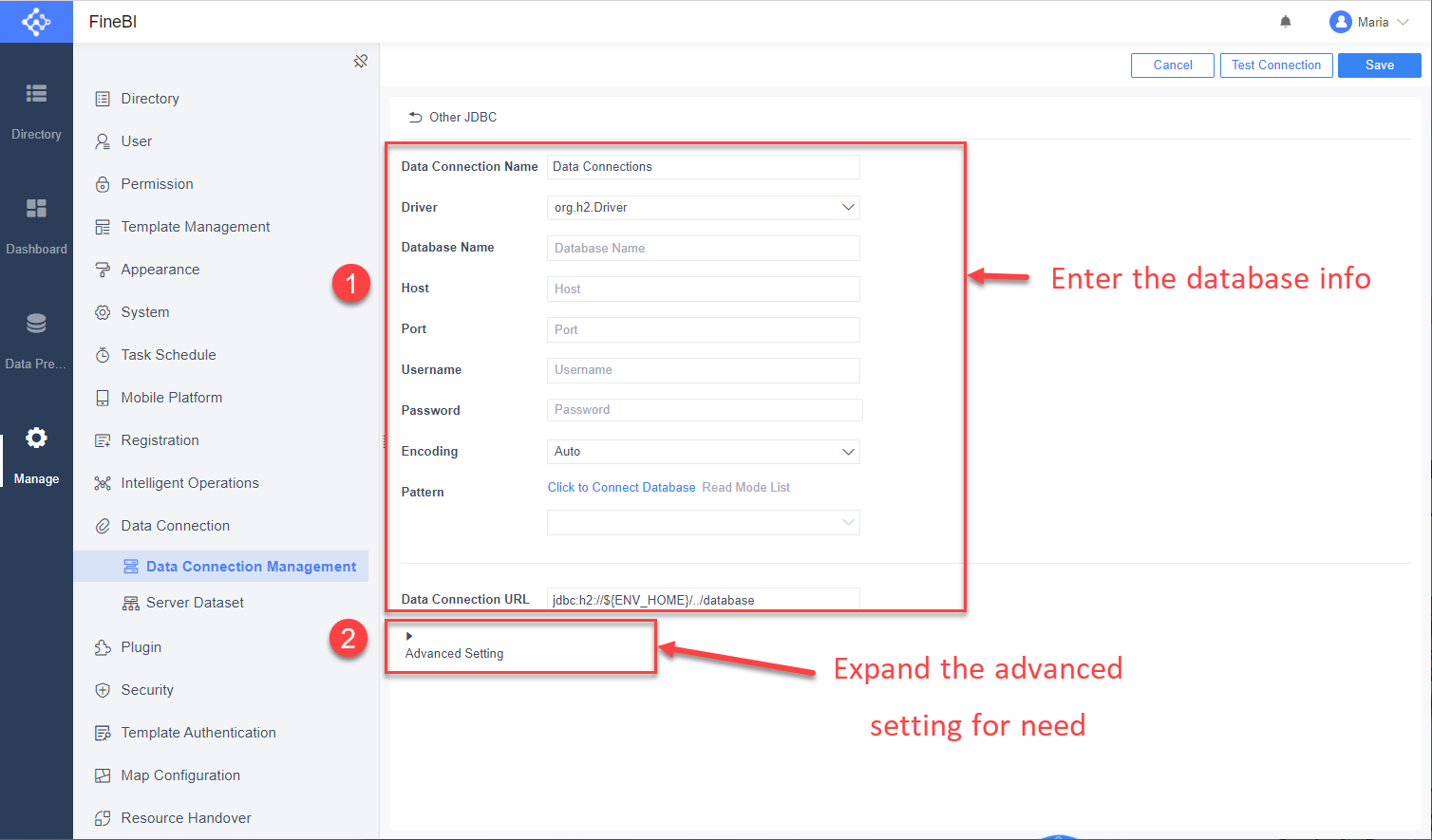 Configure data connection- FineBI Help Document FineBI Document