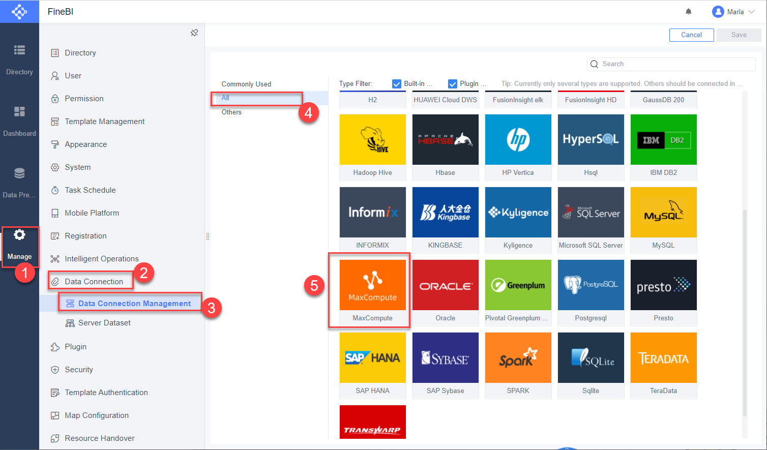 Alibaba Cloud MaxCompute data connection- FineBI Help Document FineBI Document