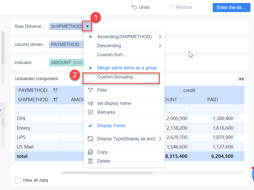 Table grouping- FineBI Help Document FineBI Document