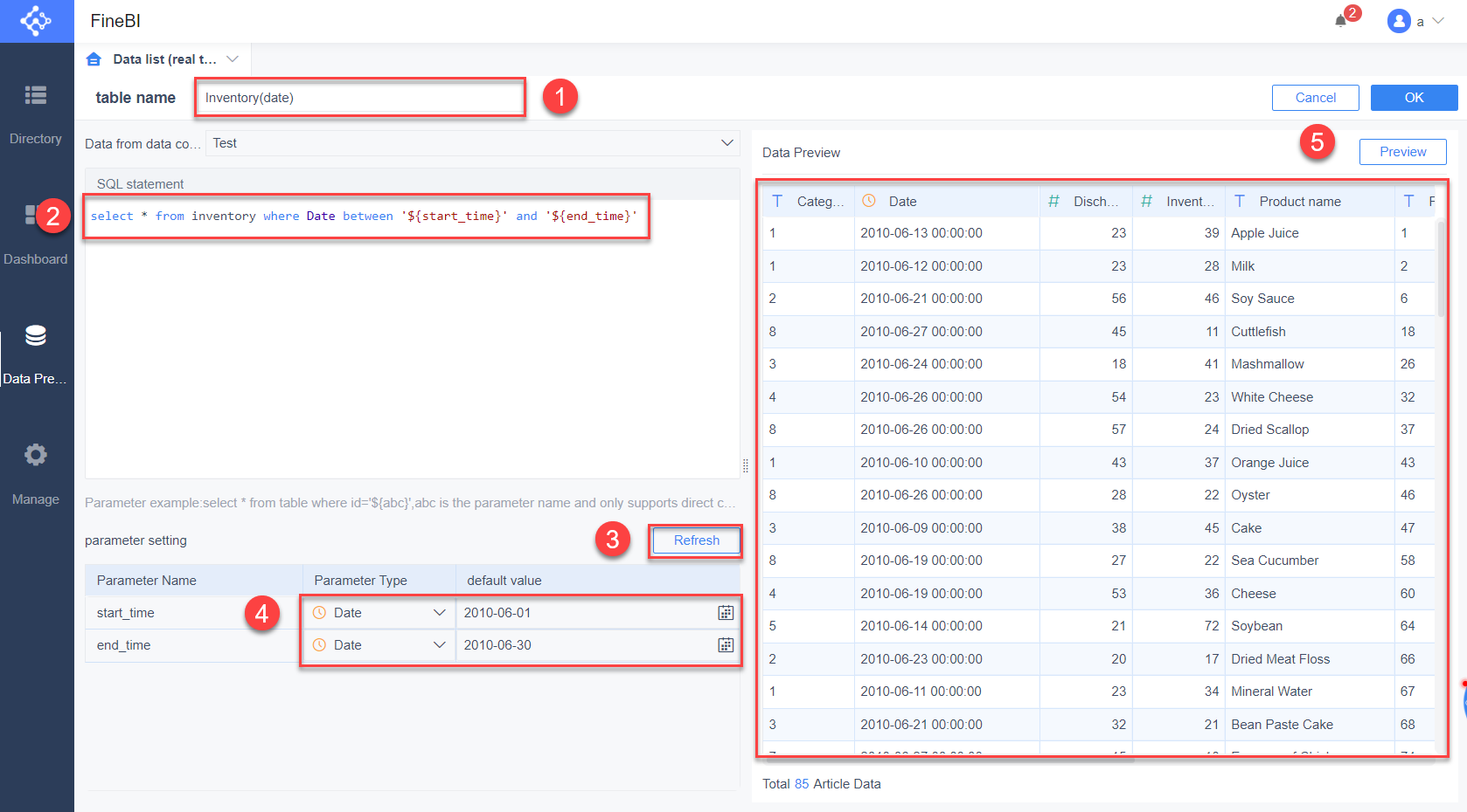 [Direct] Passing parameters in date interval filter component- FineBI ...