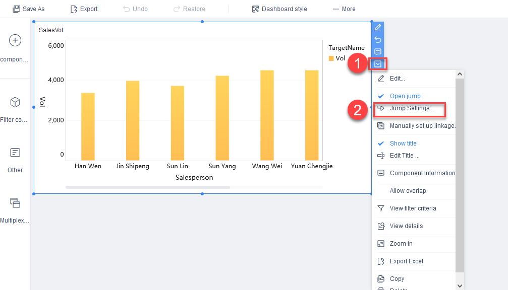 Analysis template jump- FineBI Help Document FineBI Document