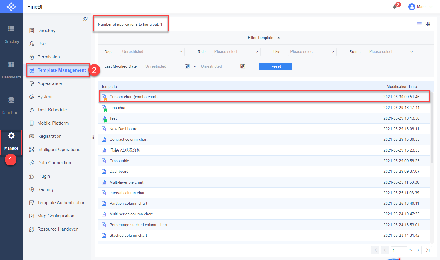 Hang out the dashboard- FineBI Help Document FineBI Document