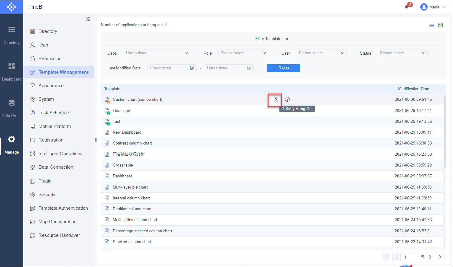 Hang out the dashboard- FineBI Help Document FineBI Document