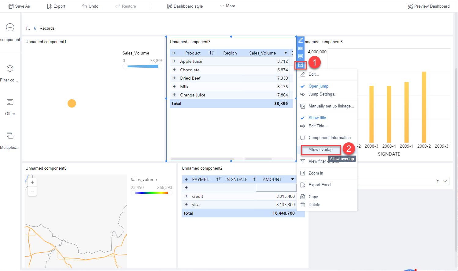 Dashboard layout- FineBI Help Document FineBI Document