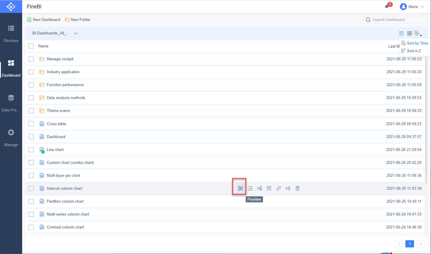 Overview of dashboard- FineBI Help Document FineBI Document