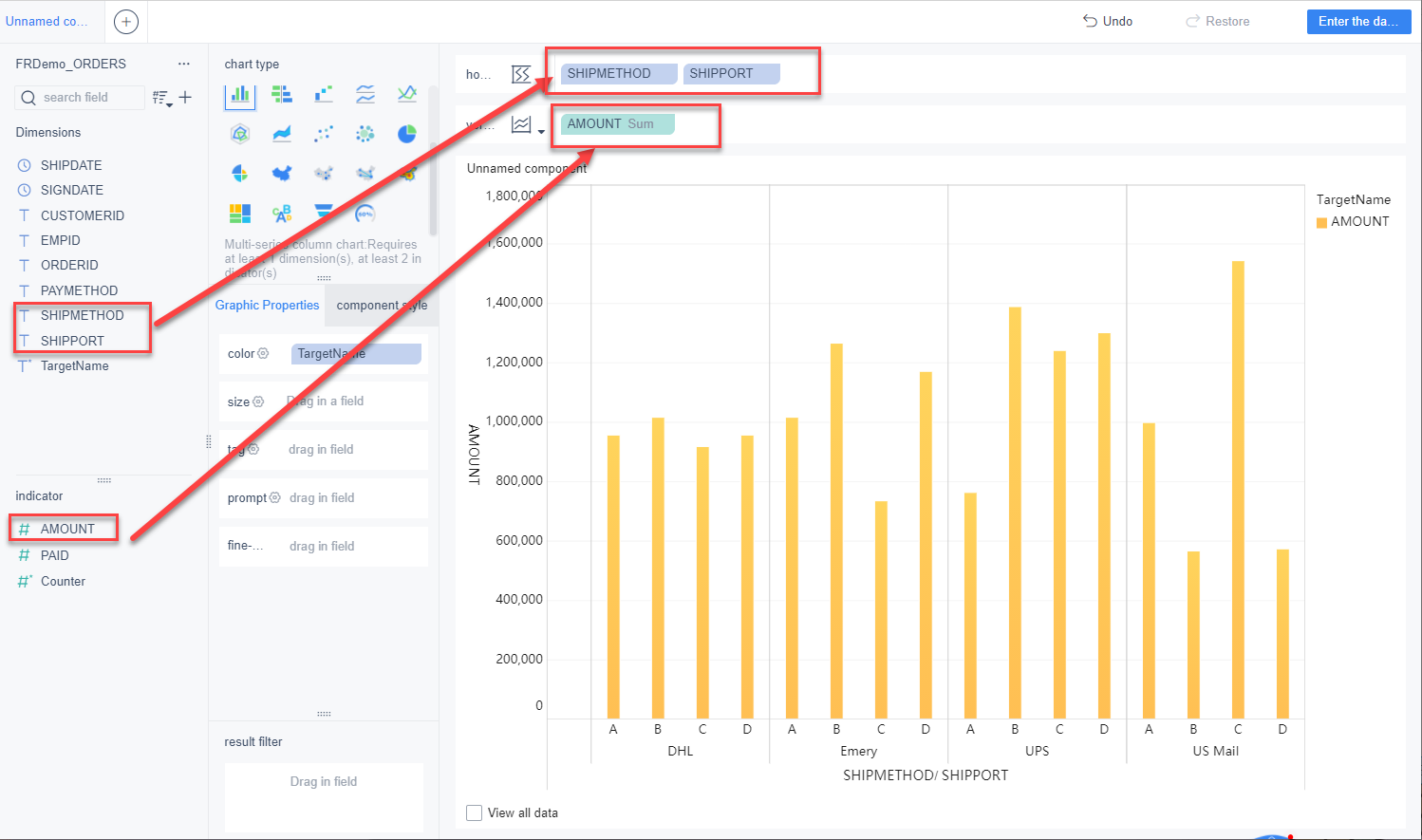 Multi-layer pie chart- FineBI Help Document FineBI Document