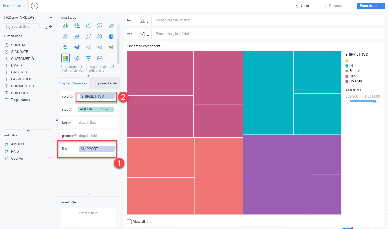 Multi-layer pie chart- FineBI Help Document FineBI Document