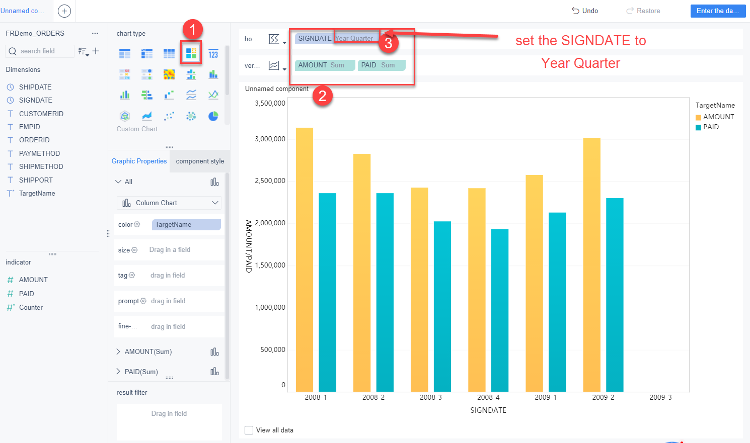 Custom chart (combo chart)- FineBI Help Document FineBI Document
