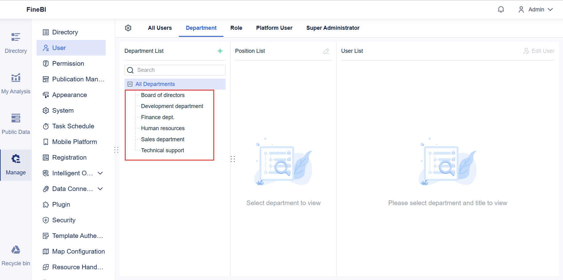Synchronizing Users- FineBI Help Document