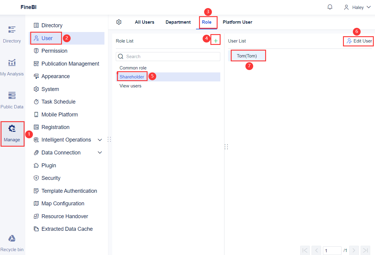 Assigning Permissions Based on Role- FineBI Help Document