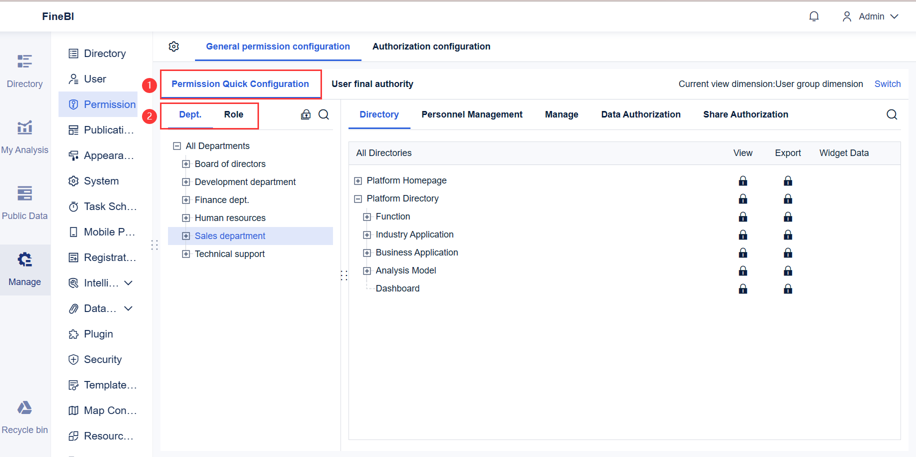 Permission- FineBI Help Document FineBI Document