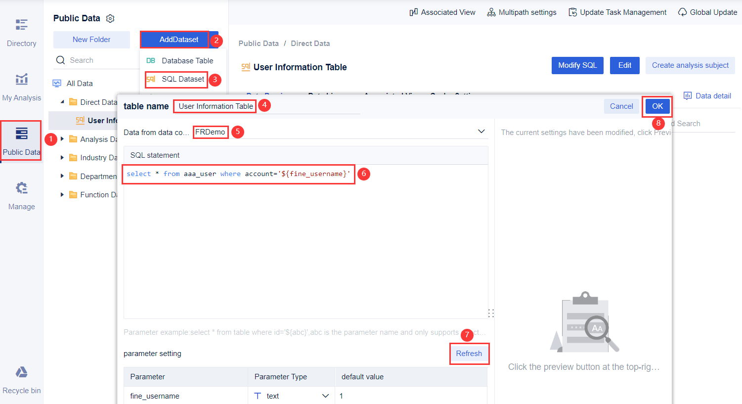 Assigning Permissions Through System Parameters- FineBI Document