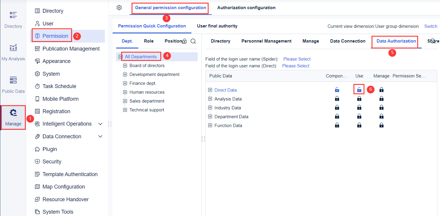 Assigning Permissions Through System Parameters- FineBI Document