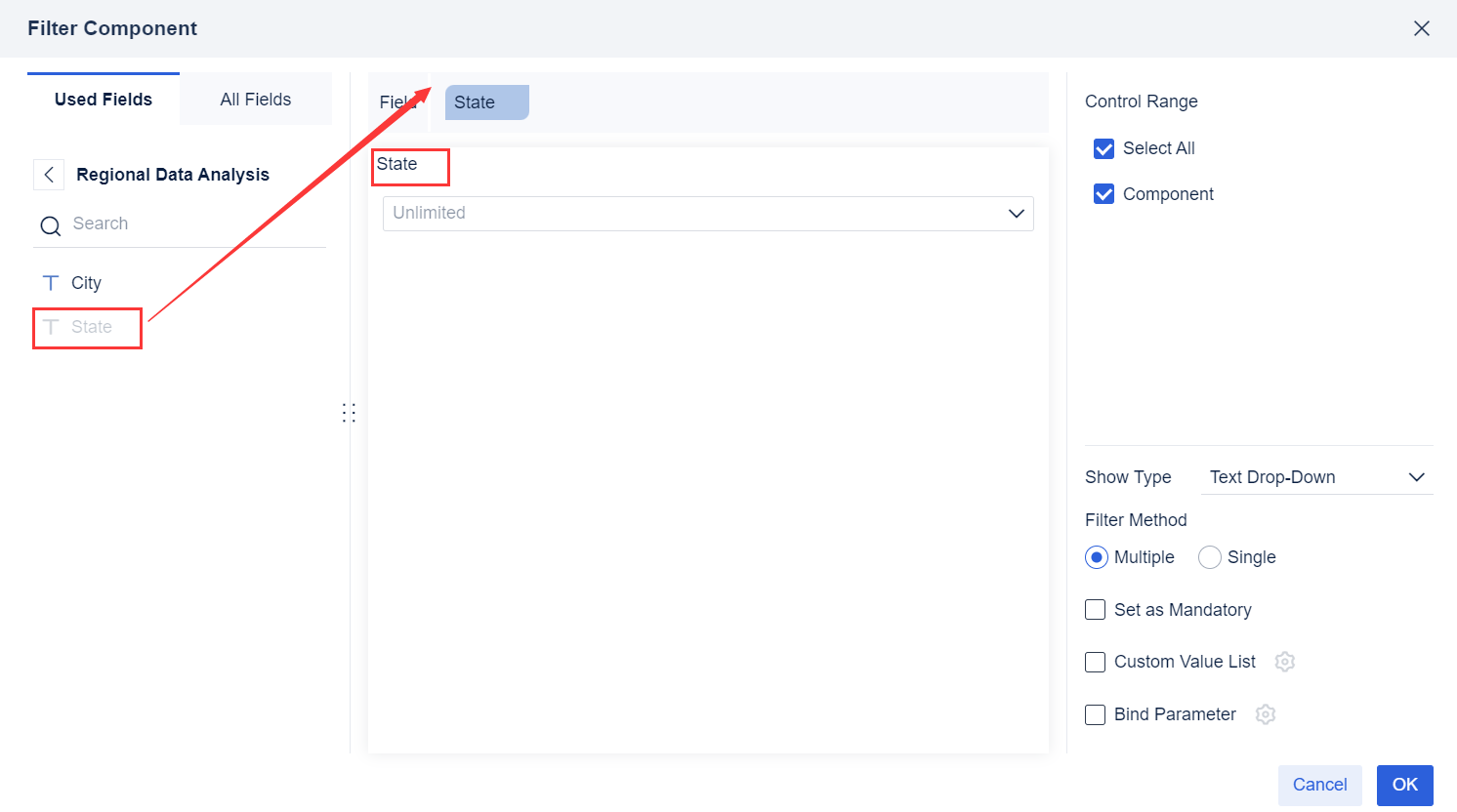 Filter Component Linkage- FineBI Help Document