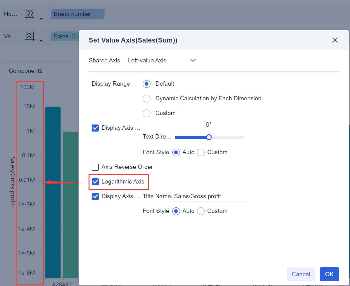 Setting Value Axis in the Chart- FineBI Help Document 7.0