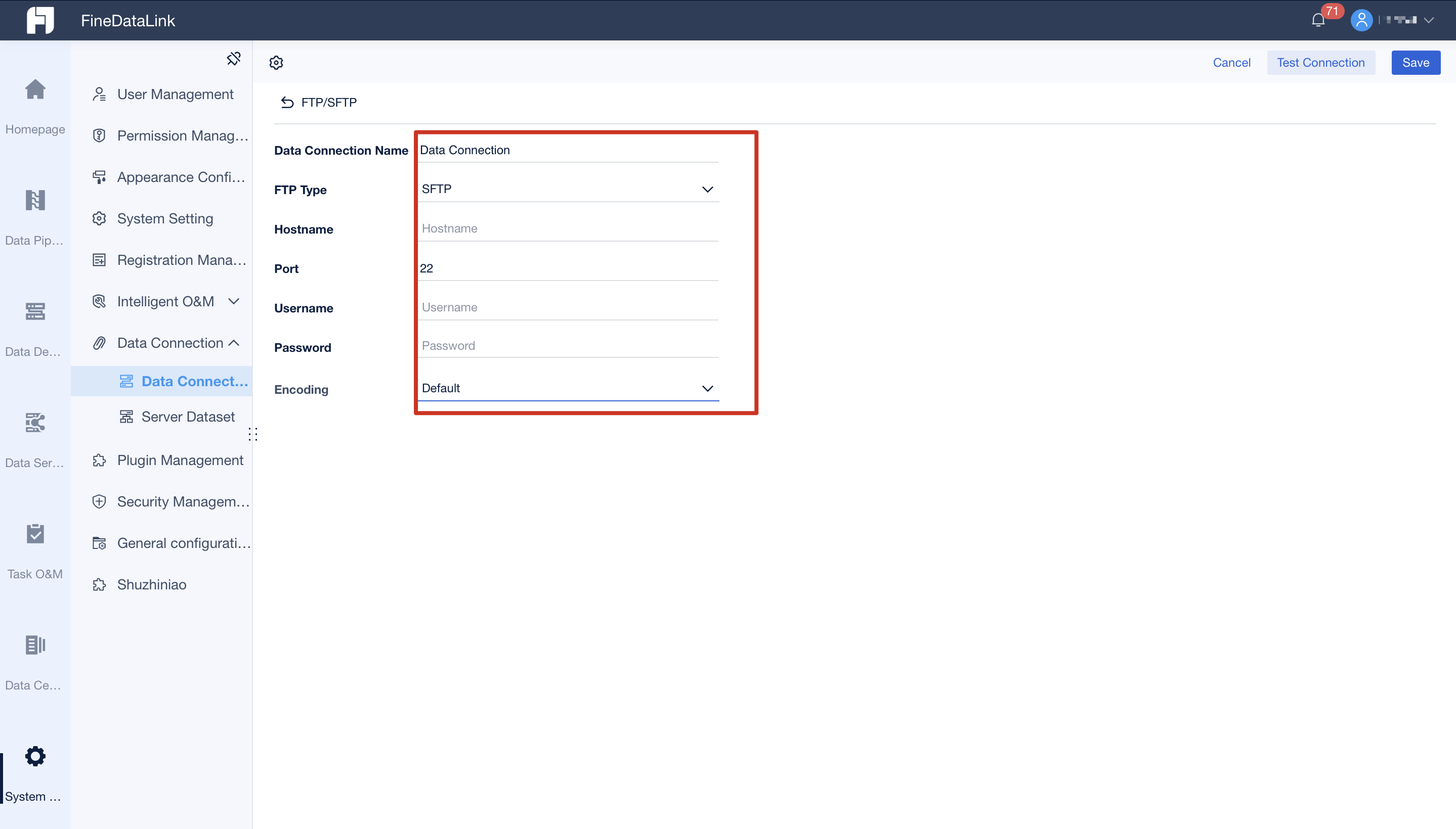 FTP/SFTP Data Connection- FineDataLink Help Document