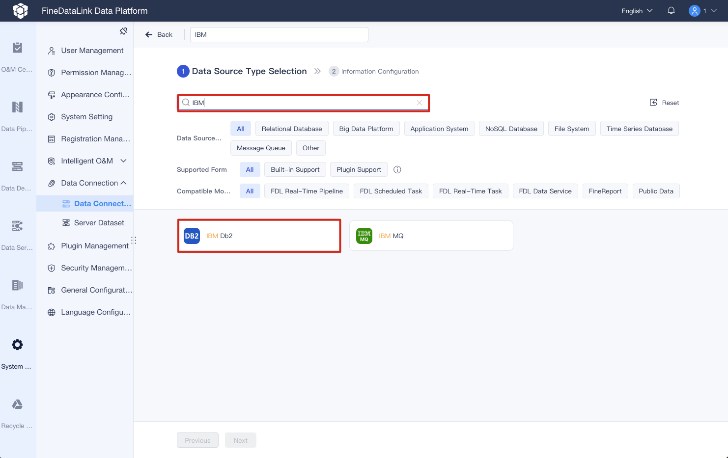 IBM Db2 Data Connection- FineDataLink Help Document