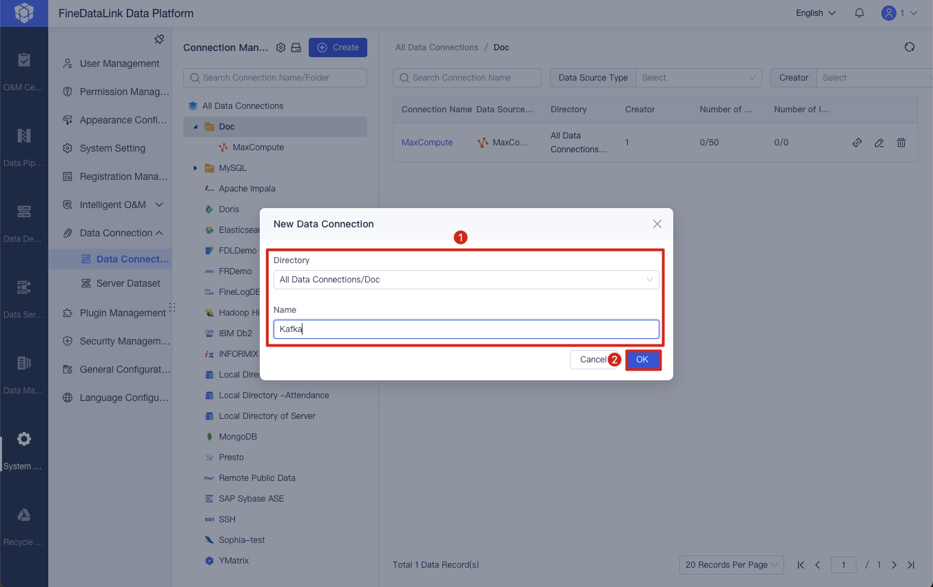 Kafka Data Connection- FineDataLink Help Document