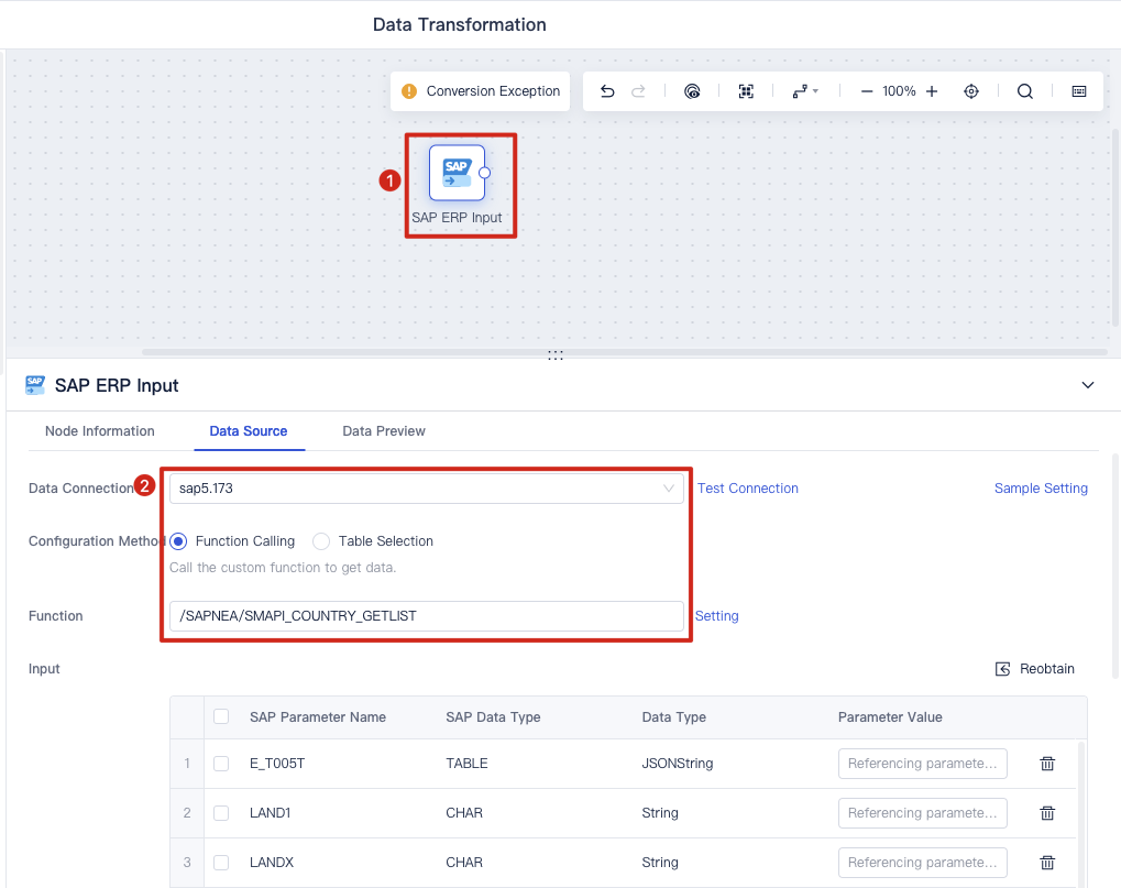 Fetching Data by Calling SAP Functions Without Parameters- FineDataLink Help Document