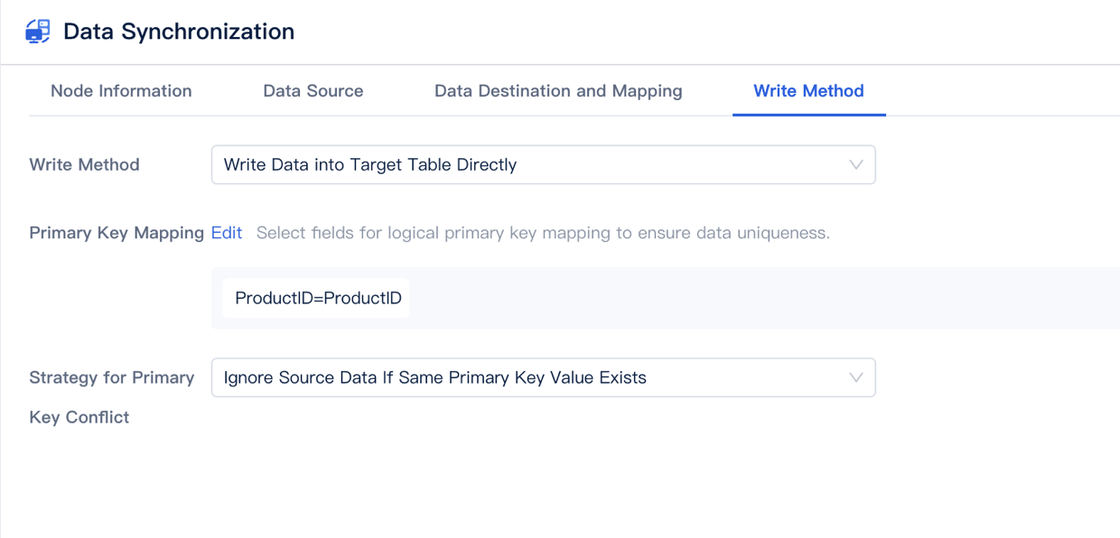 Data Synchronization - Write Method- FineDataLink Help Document