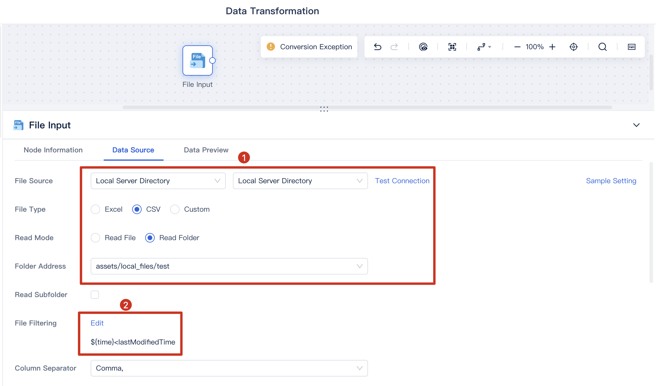 Reading Files Based on Time Increments- FineDataLink Help Document
