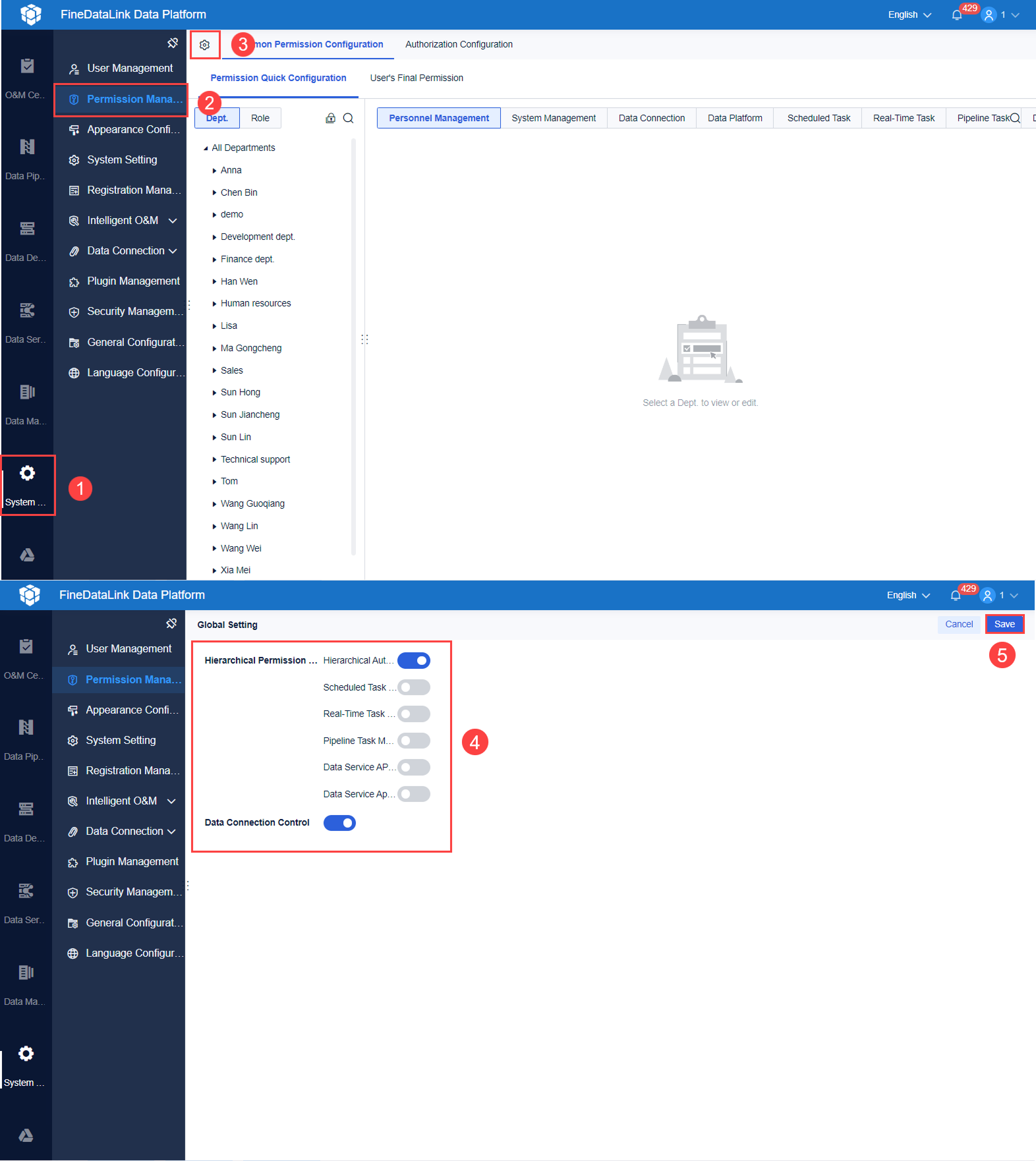 Data Connection Management Permission- FineDataLink Help Document