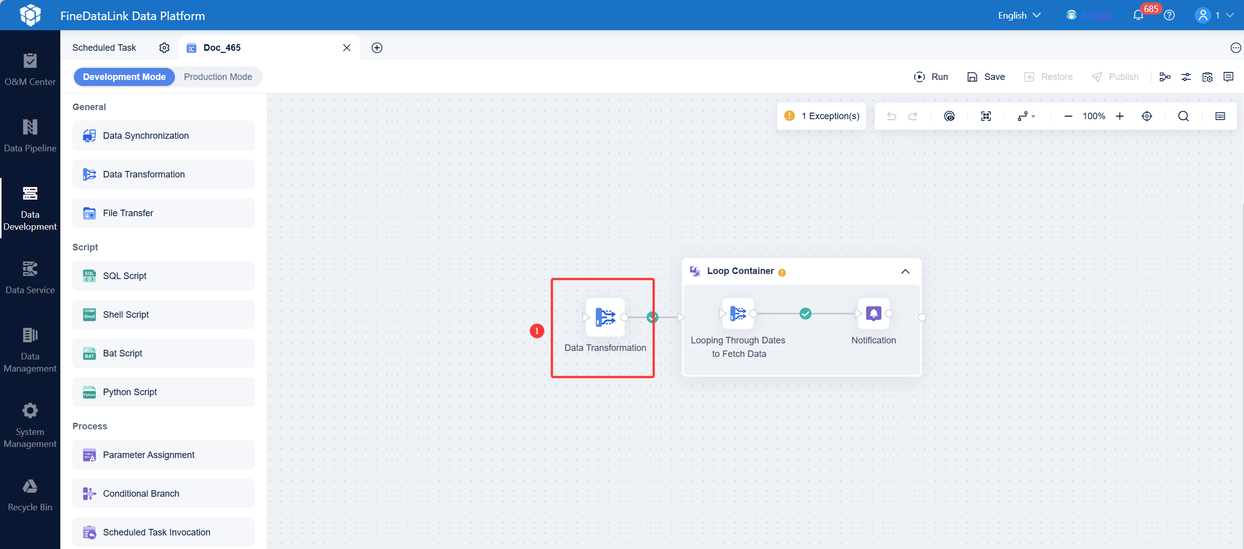 Example of Scheduled Task Invocation- FineDataLink Help Document