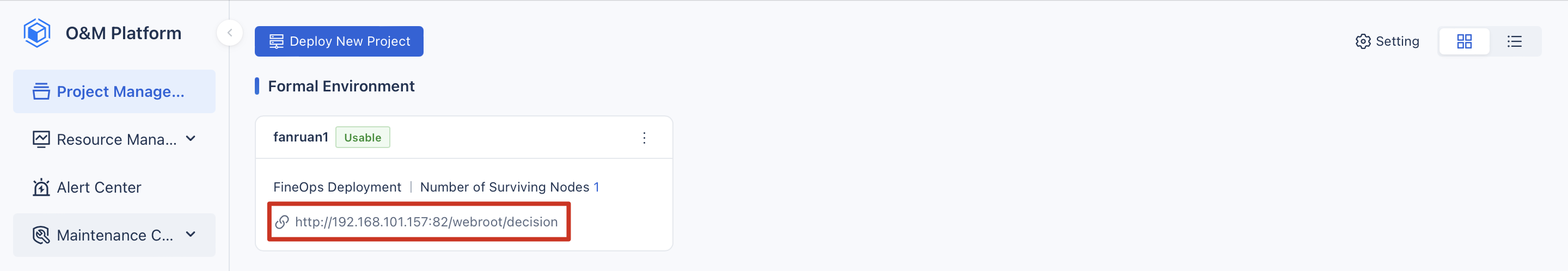 New Project Deployment- FineOps Help Document