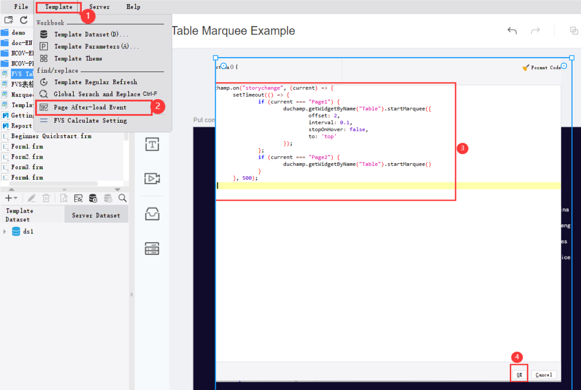 FVS Table Marquee-FineReport Help Document
