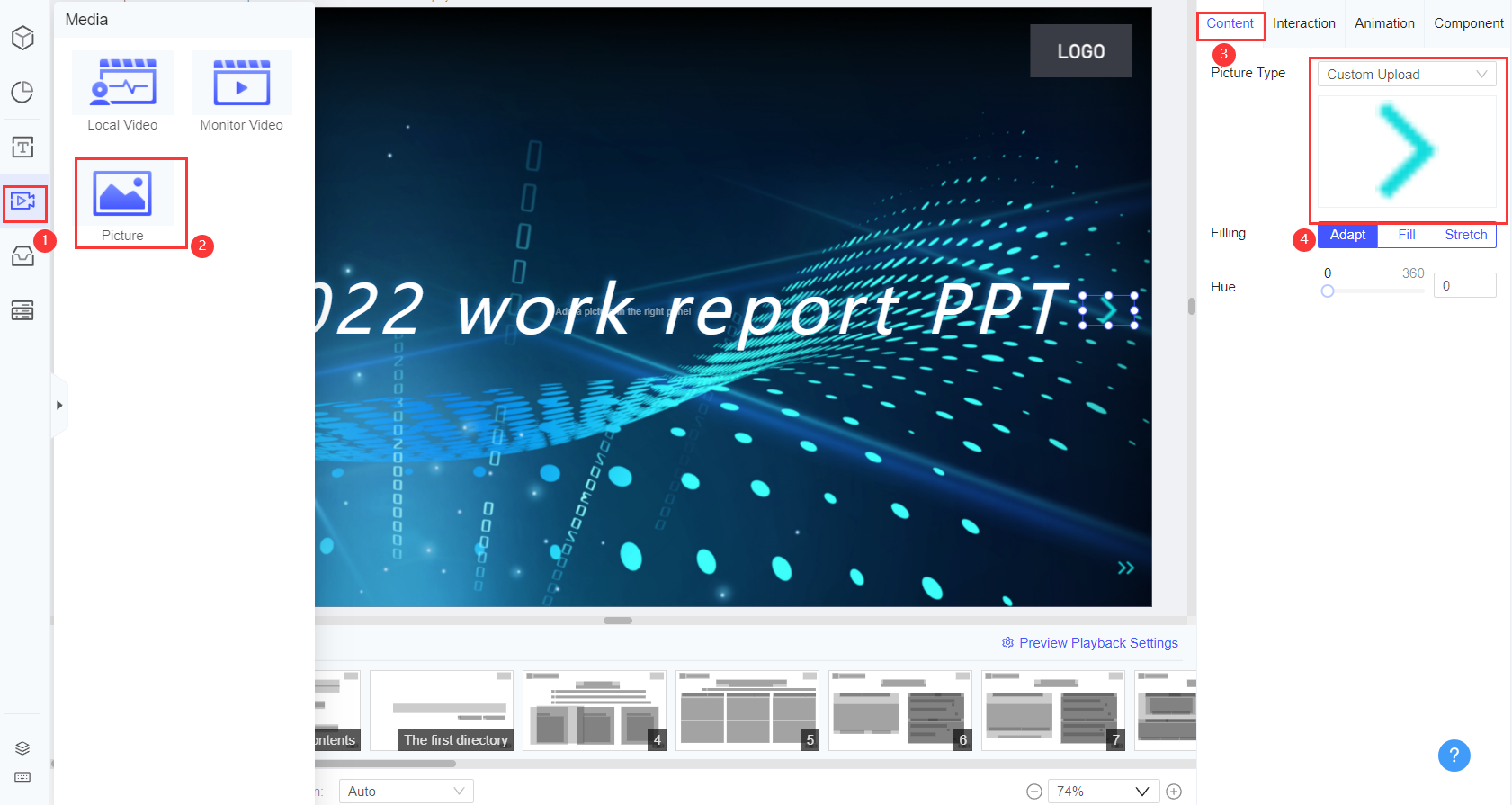 Making a Multi-page FVS Slideshow-FineReport Help Document