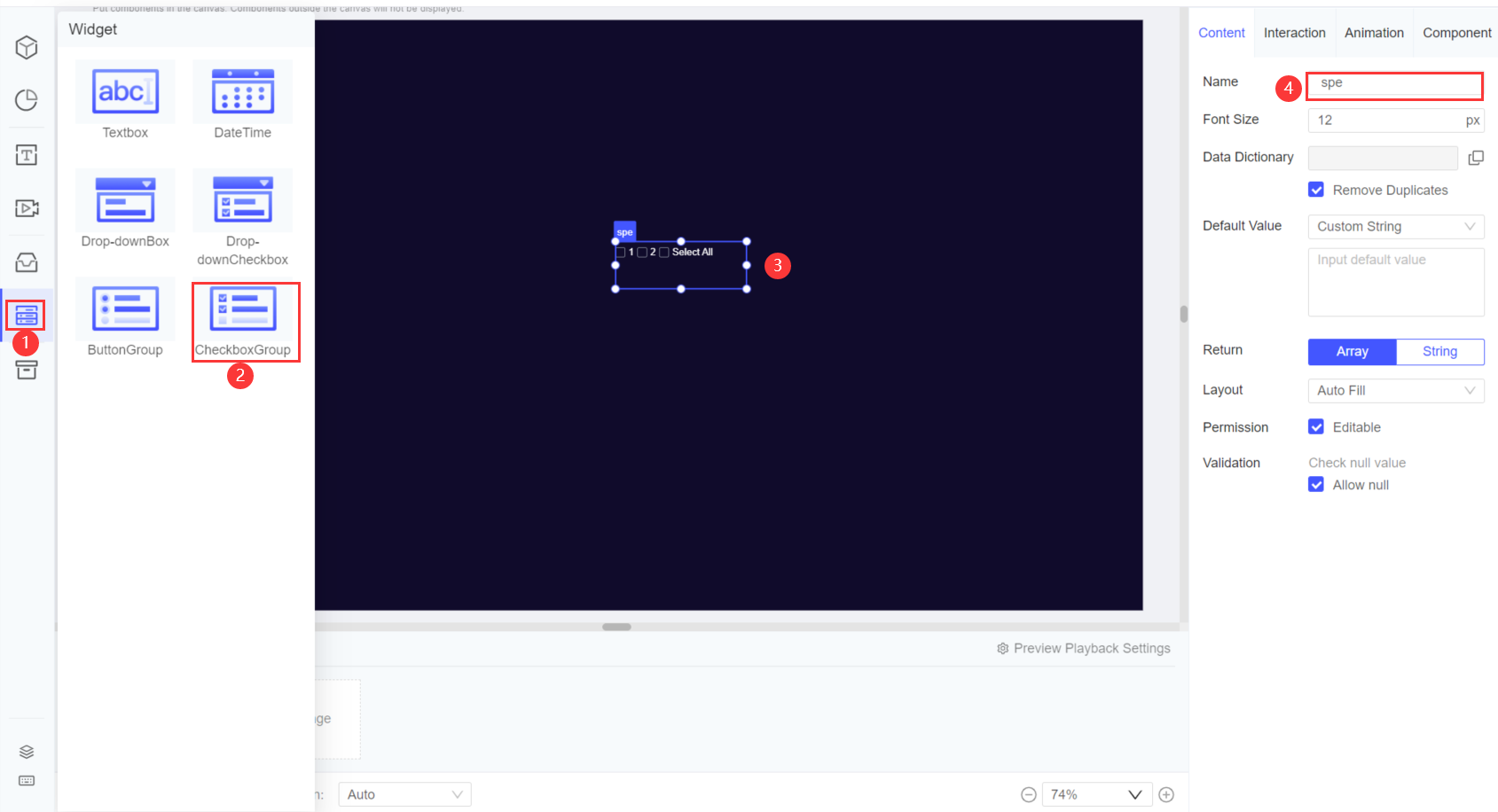 FVS Checkbox Group Widget-FineReport Help Document