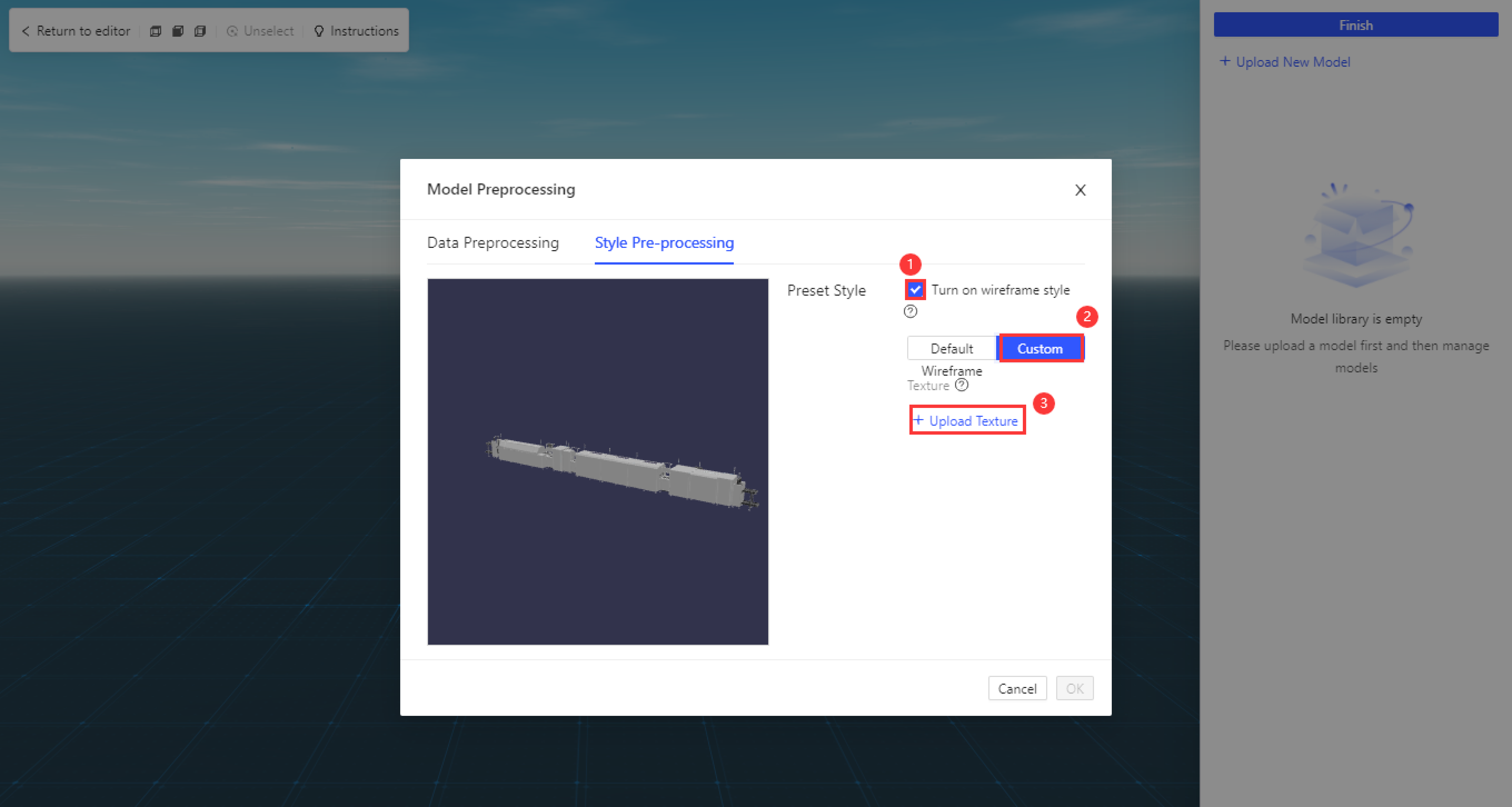 FVS Custom 3D Scene Component Wireframe Style-FineReport Help Document