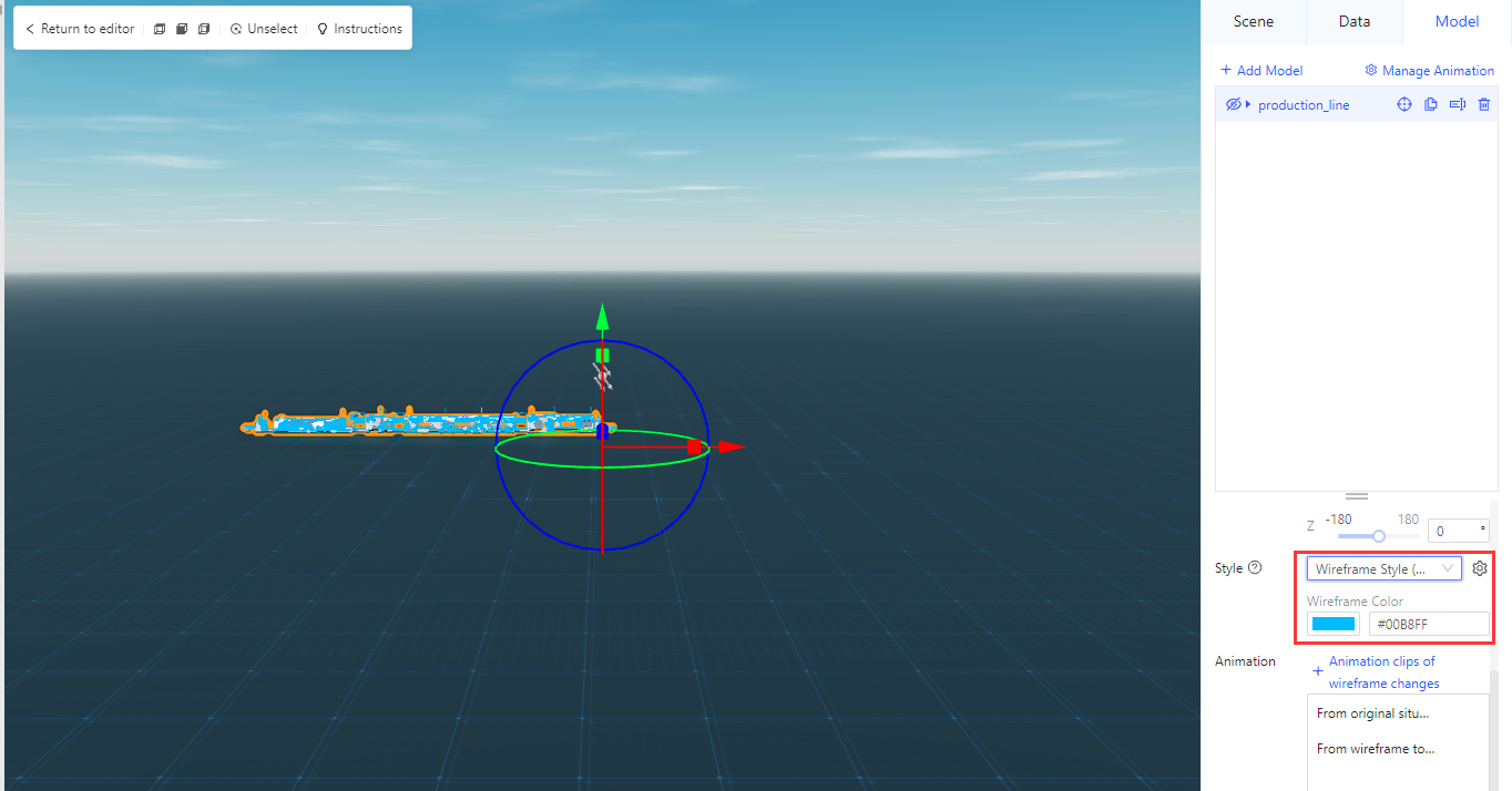 FVS Custom 3D Scene Component Wireframe Style-FineReport Help Document