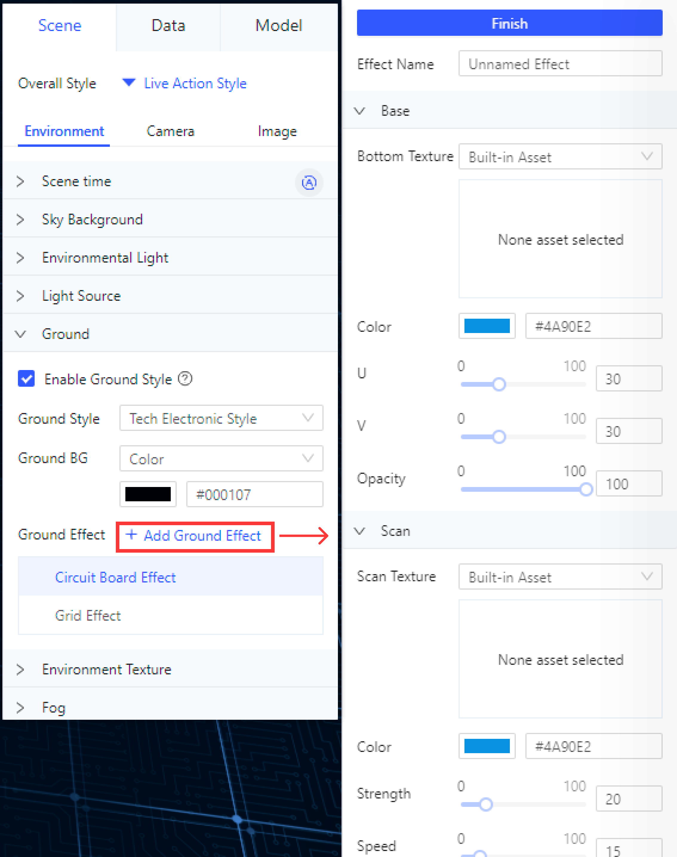 Ground Effect of FVS Custom 3D Scene Component-FineReport Help Document