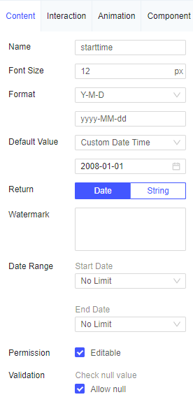 FVS Date Time Widget-FineReport Help Document