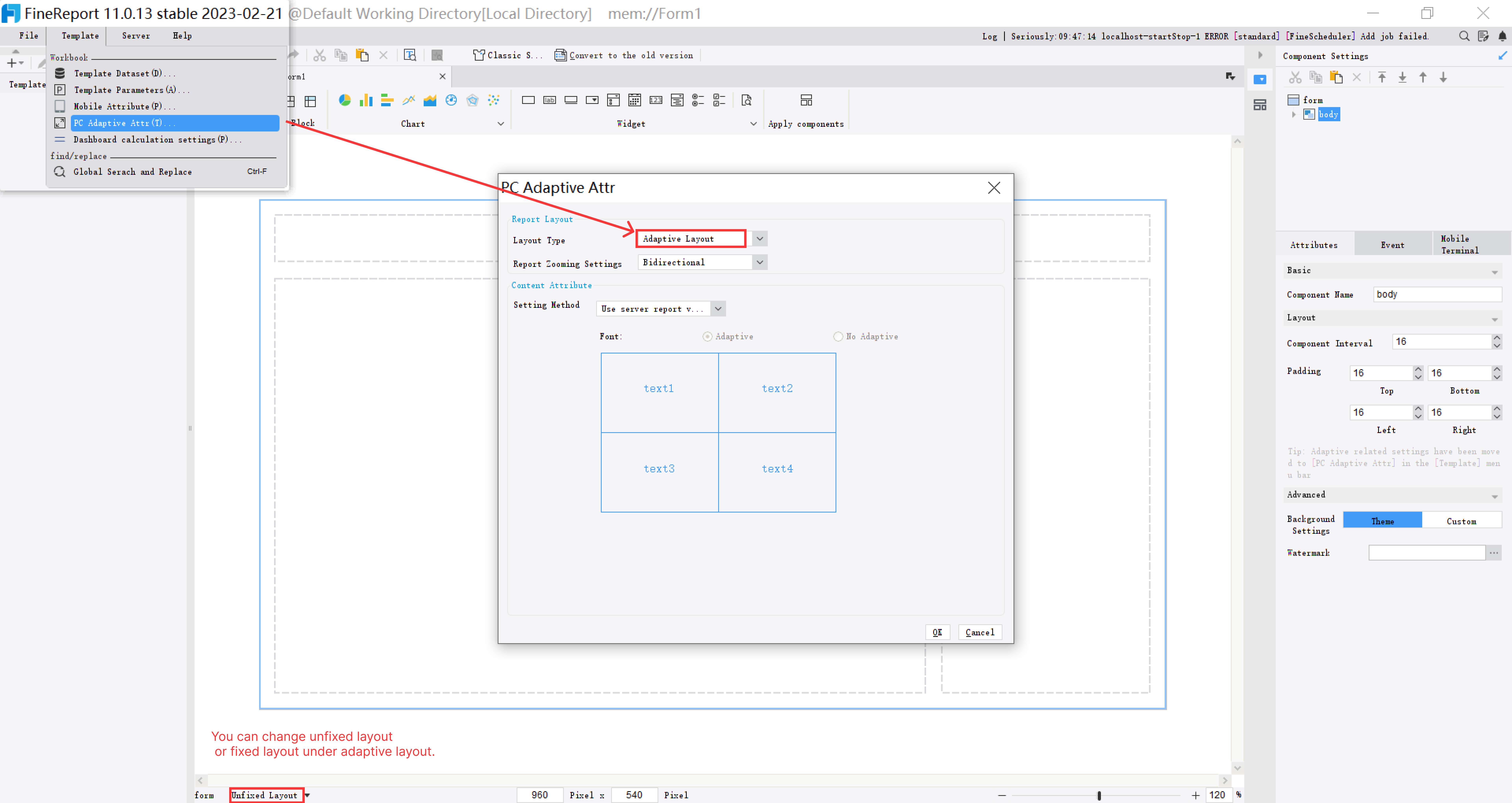 Dashboard Layout-FineReport Help Document