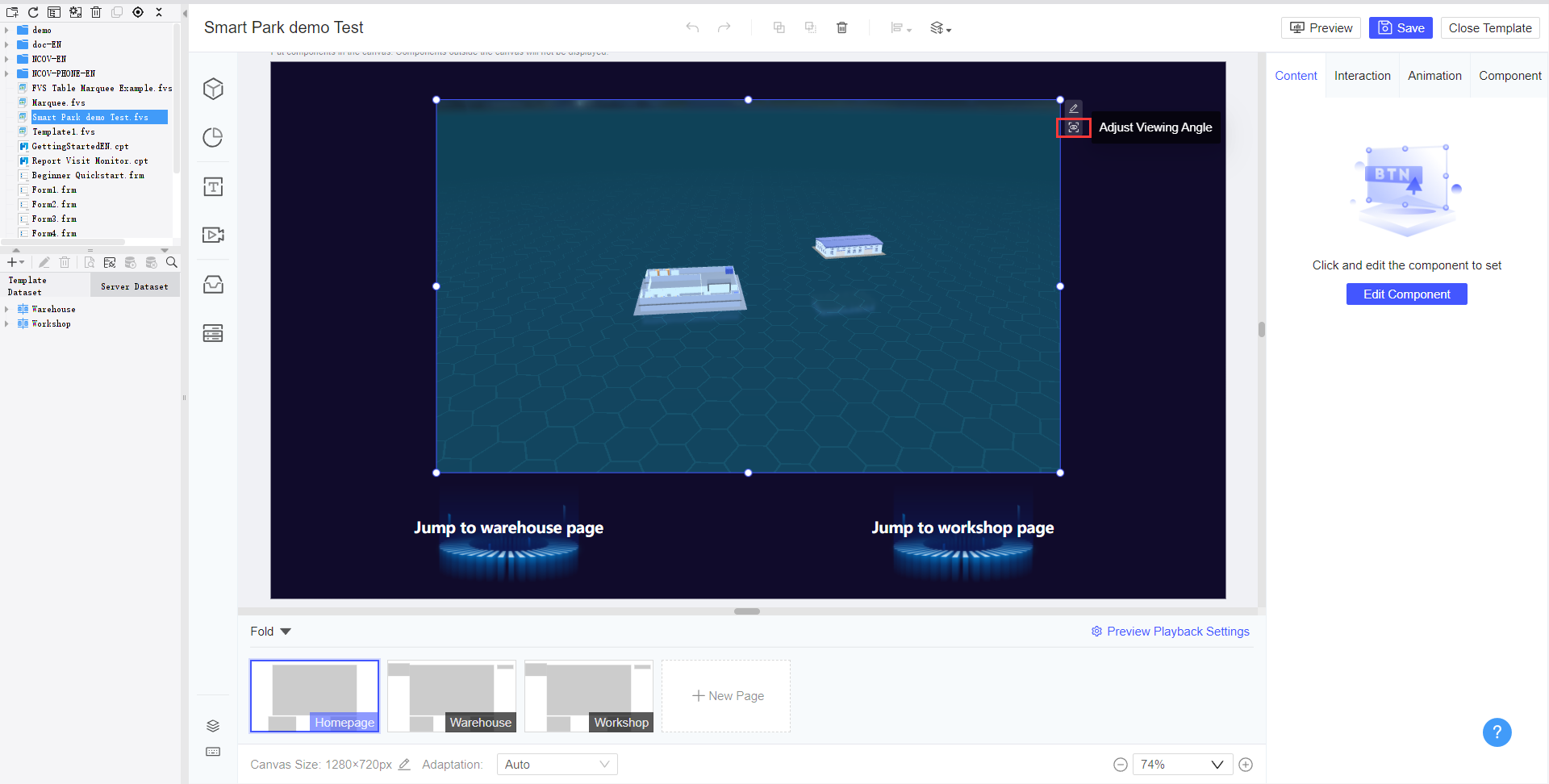 Creating a 3D Park Monitoring Scene-FineReport Help Document