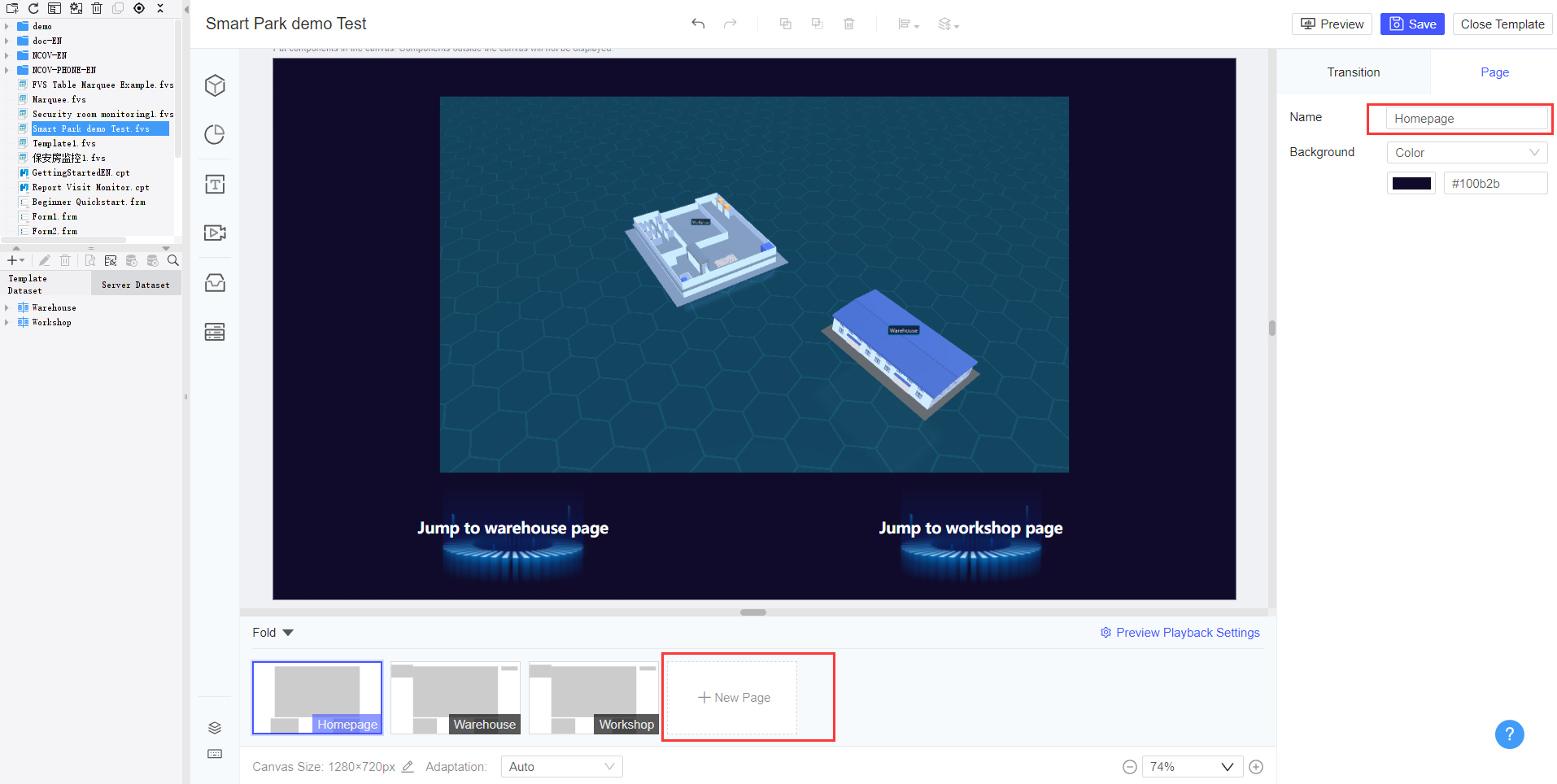 Creating a 3D Park Monitoring Scene-FineReport Help Document