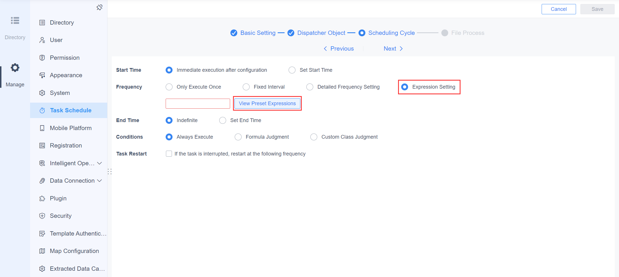 Expression Setting for Task Schedule Execution Frequency-FineReport Help Document