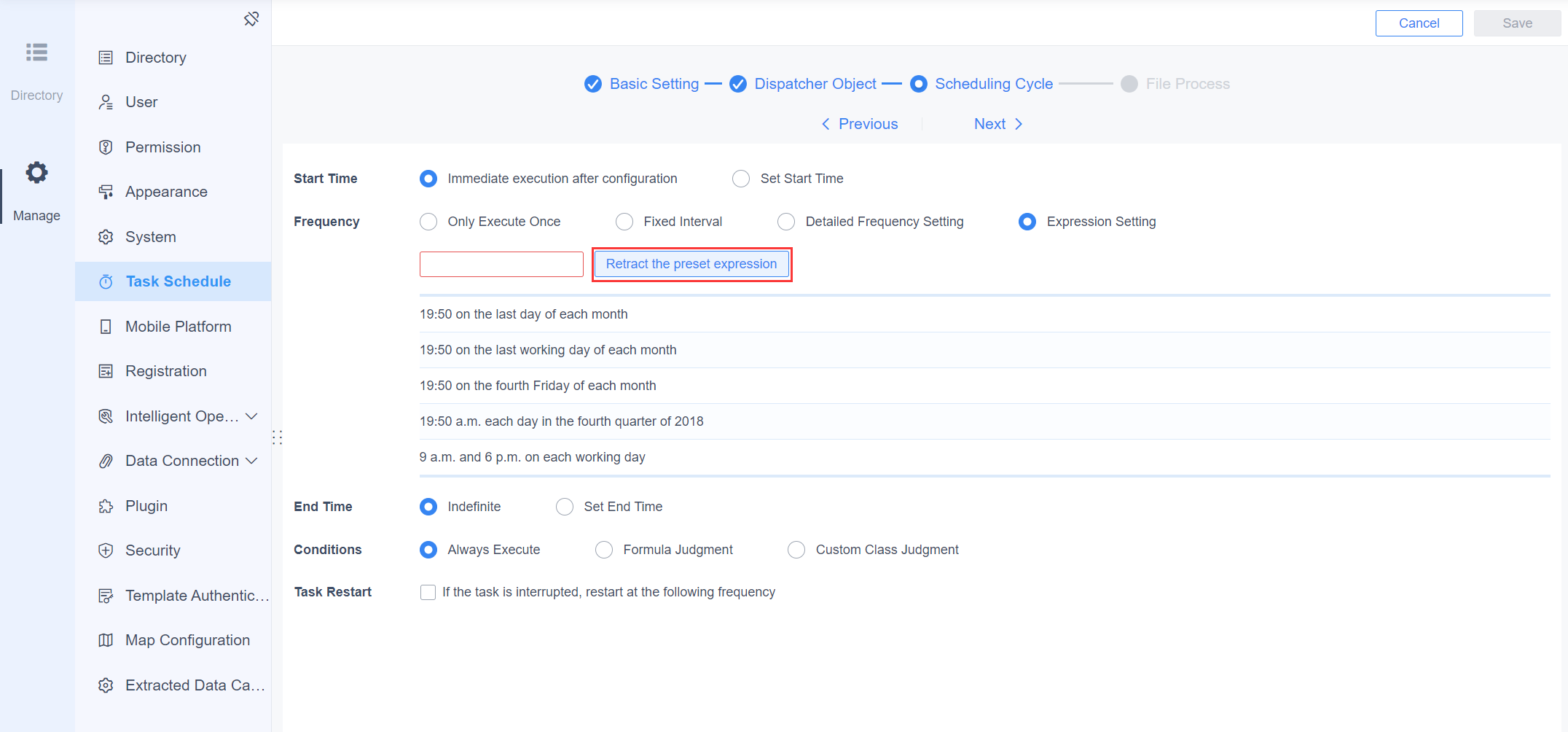 Expression Setting for Task Schedule Execution Frequency-FineReport ...