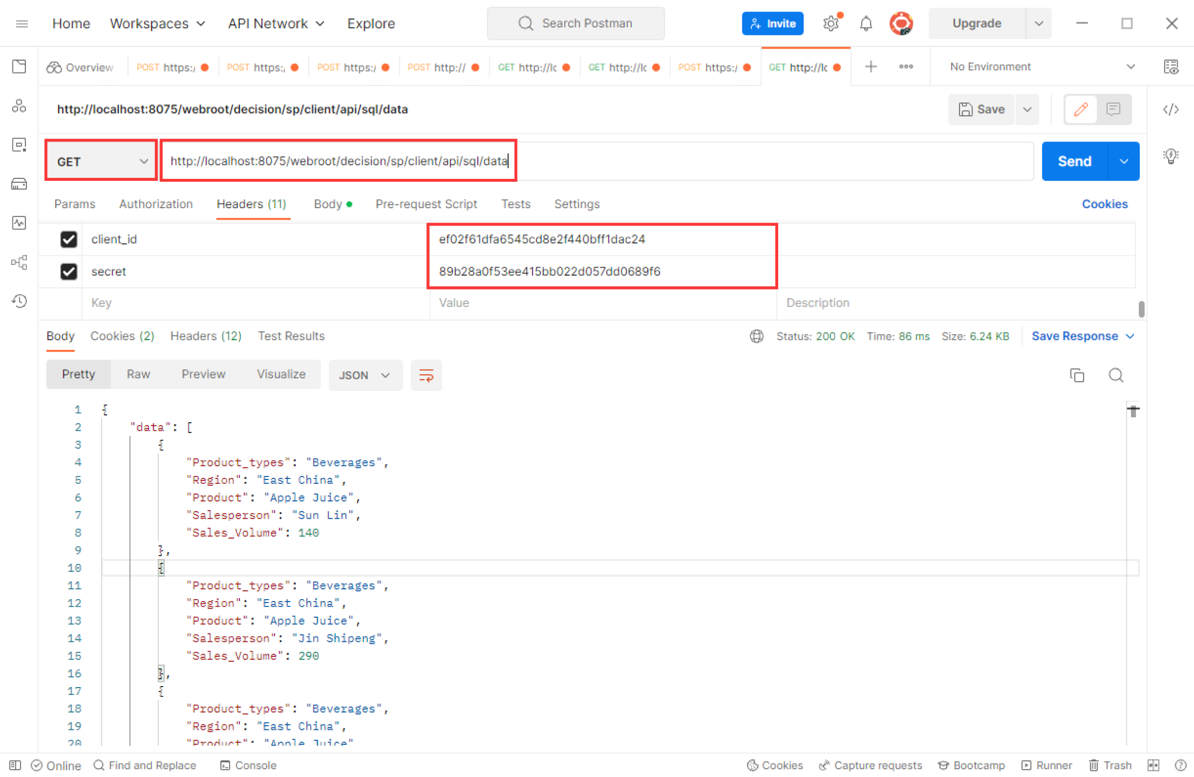 Example of Calling Open Platform API-FineReport Help Document