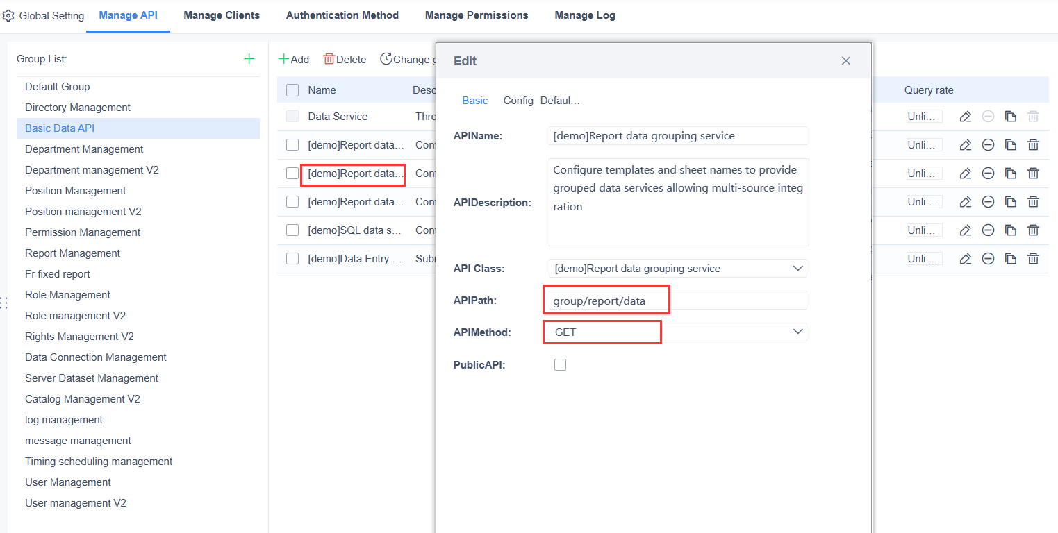 Example of Calling Open Platform API-FineReport Help Document