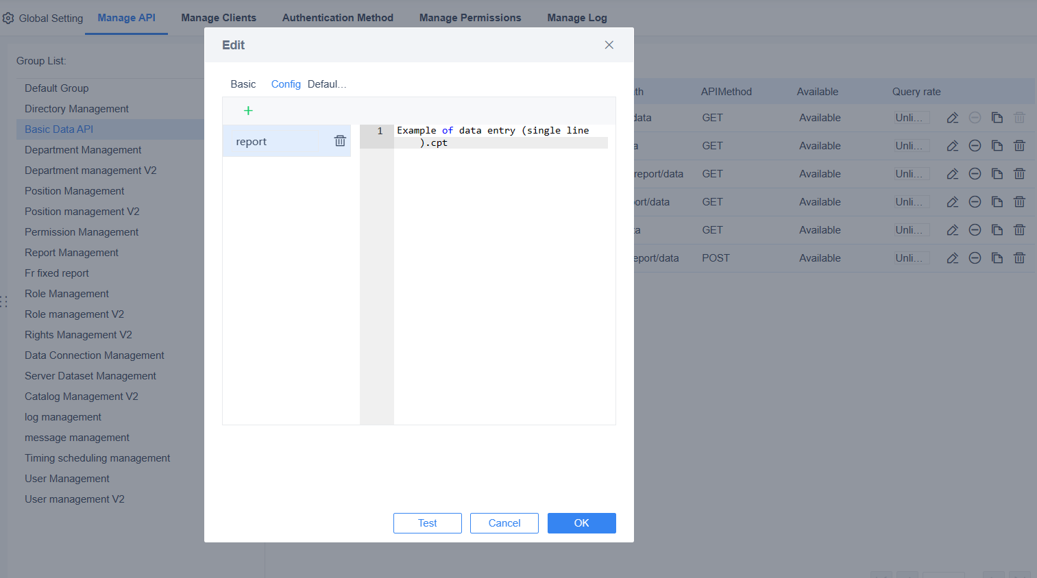 Example of Calling Open Platform API-FineReport Help Document