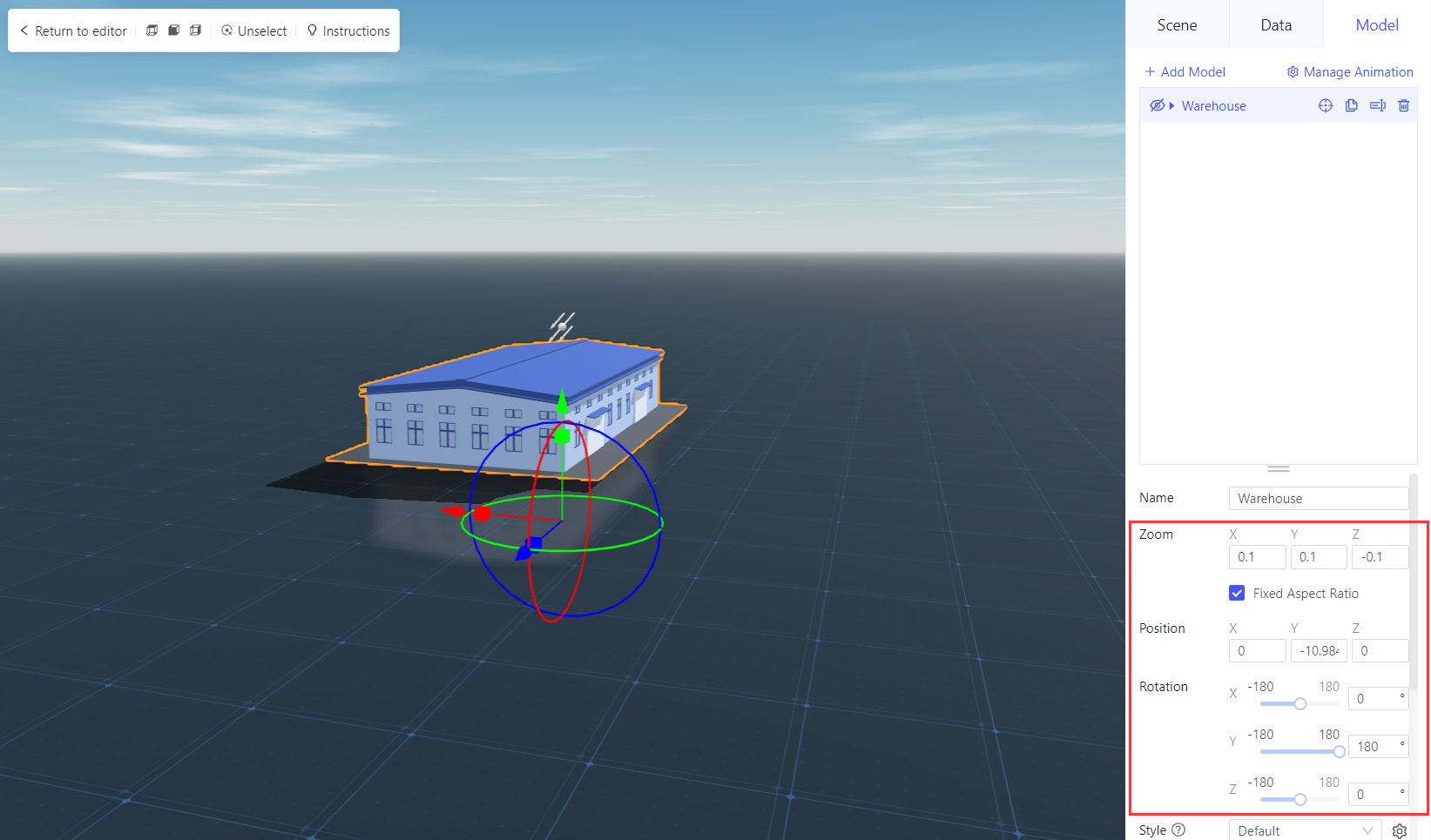 Scene Time of FVS Custom 3D Scene Component-FineReport Help Document
