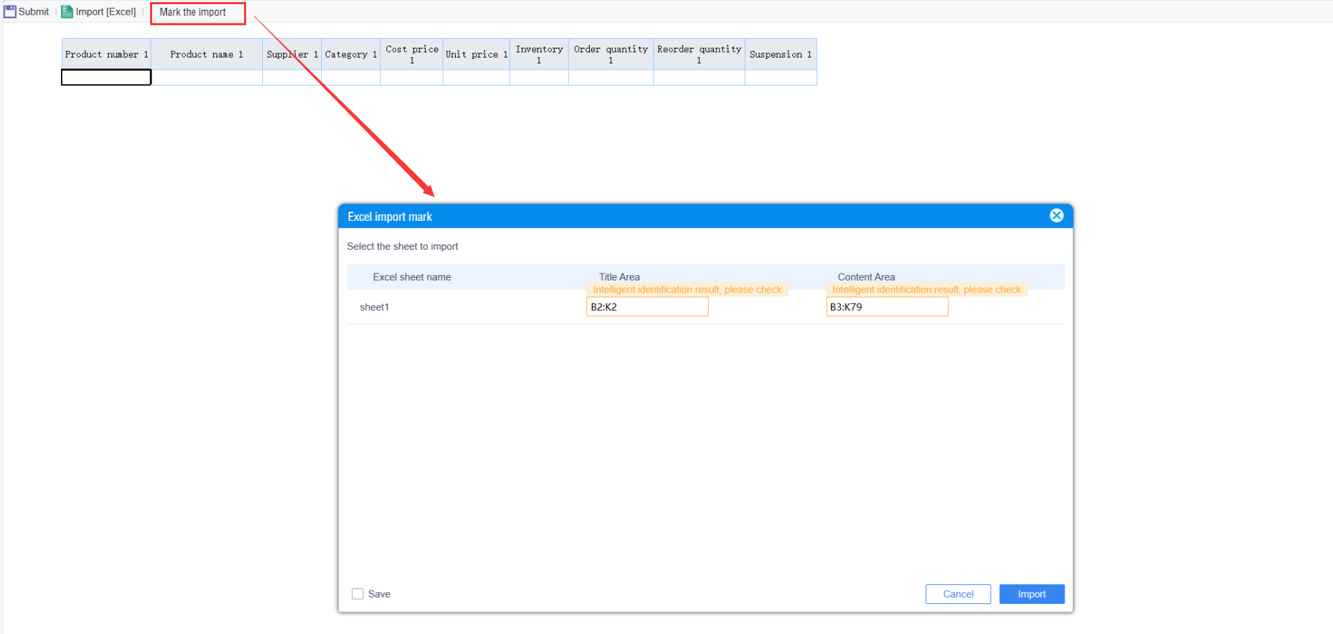 Excel Import Mark-FineReport Help Document
