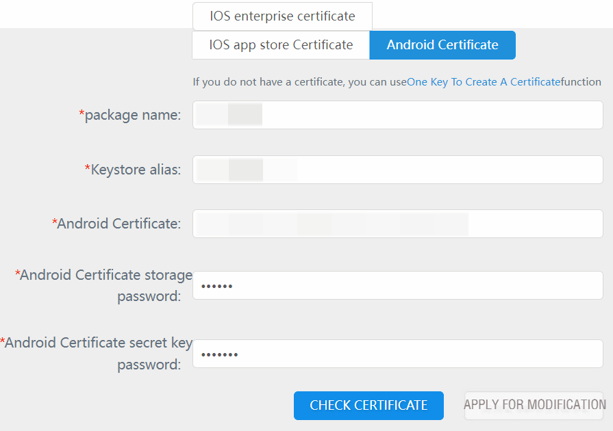 Configuring App OEM Android Certificate-FineReport Help Document