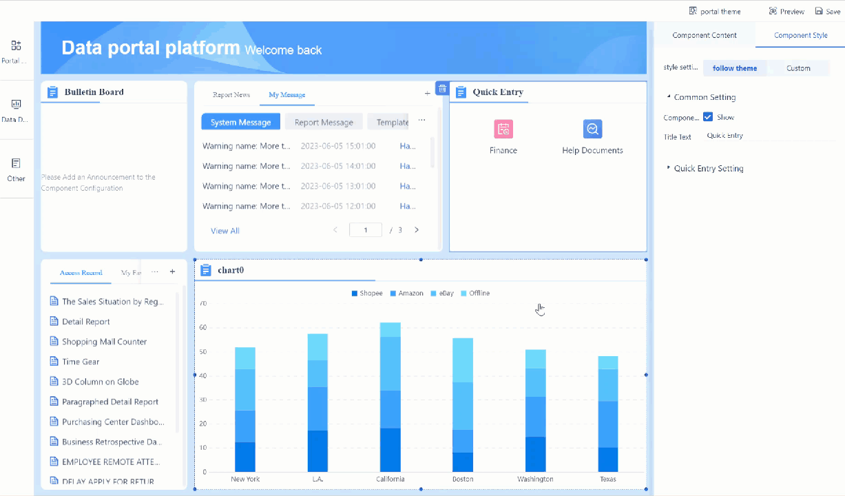 Data Portal Usage Example-FineReport Help Document