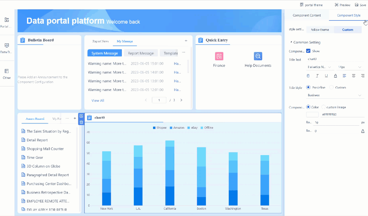 Data Portal Usage Example-FineReport Help Document