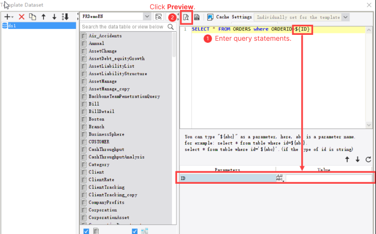 Database Query-FineReport Help Document