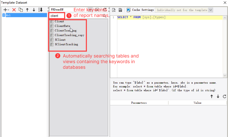 Database Query-FineReport Help Document